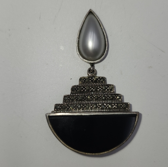 Judith Jack | Jewelry | Vintage Judith Jack Deco Marcasite Black Onyx ...